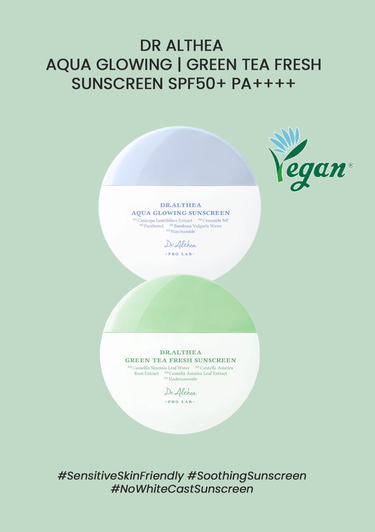 [DR ALTHEA] Aqua Glowing | Green Tea Fresh Sunscreen SPF50+ PA++++ 45m ...