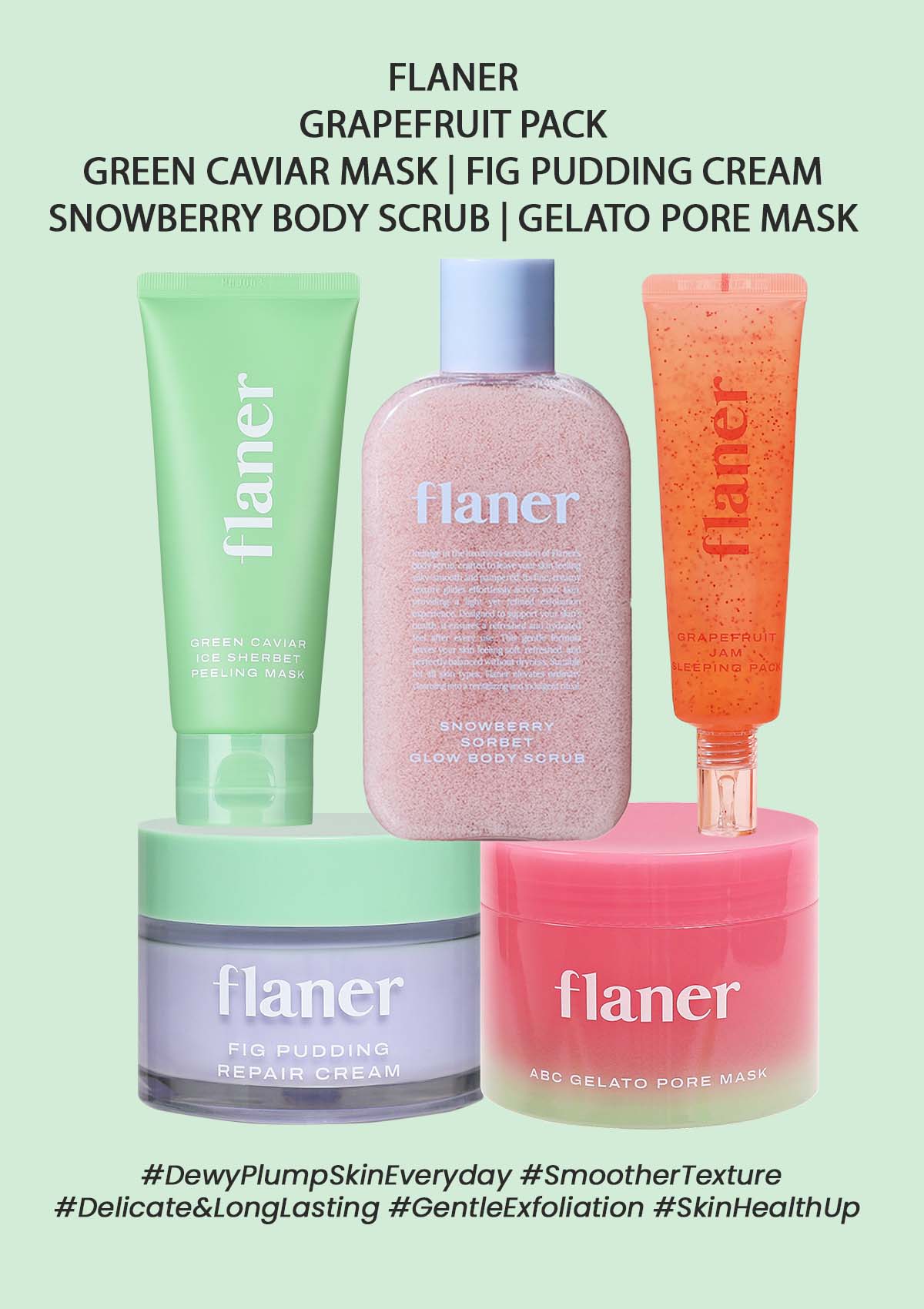 [FLANER] Grapefruit Pack | Green Caviar Mask | Fig Pudding Cream | Sno ...