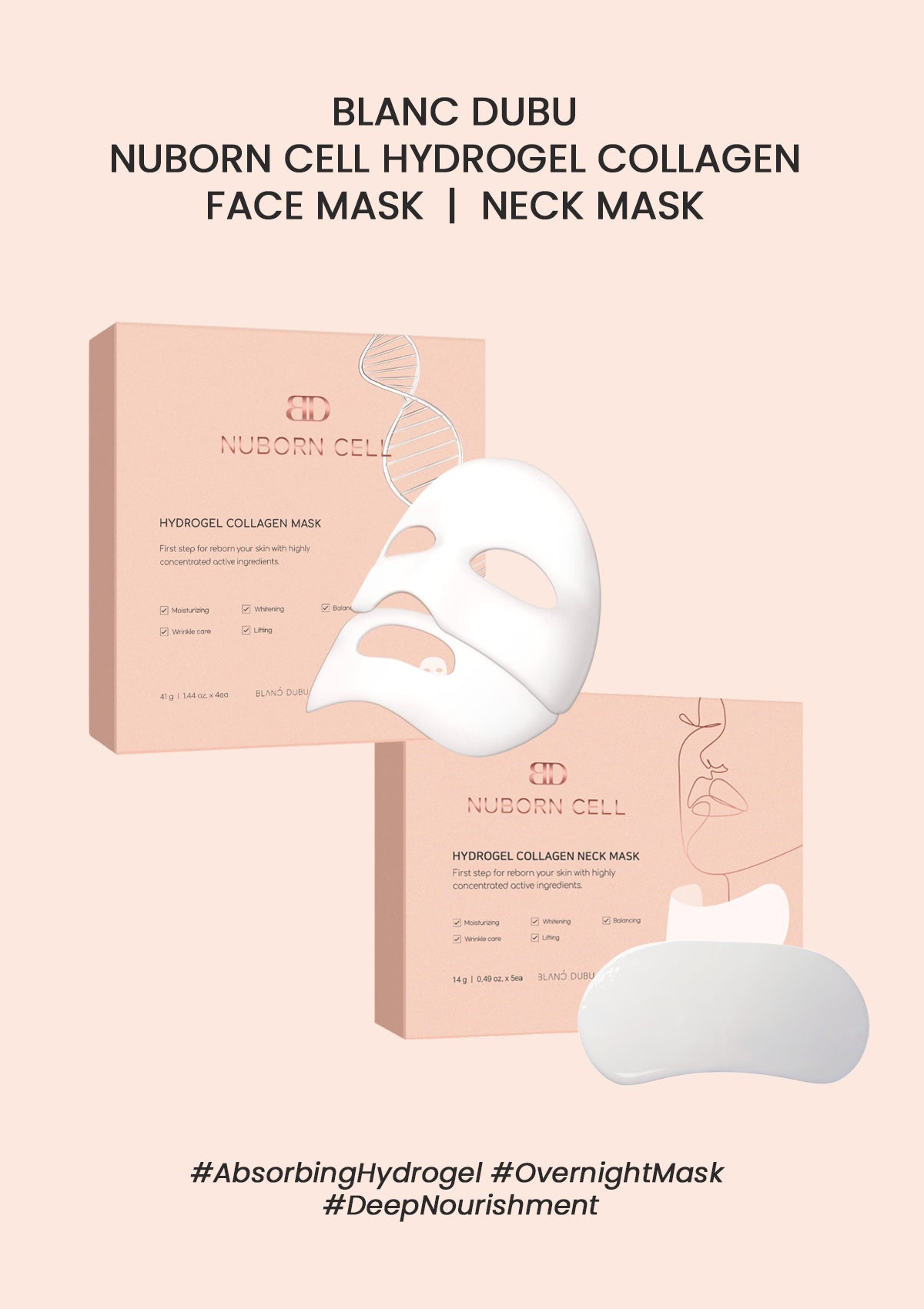 [BLANC DUBU] Nuborn Cell Hydrogel Collagen Face Mask | Neck Mask – COCOMO